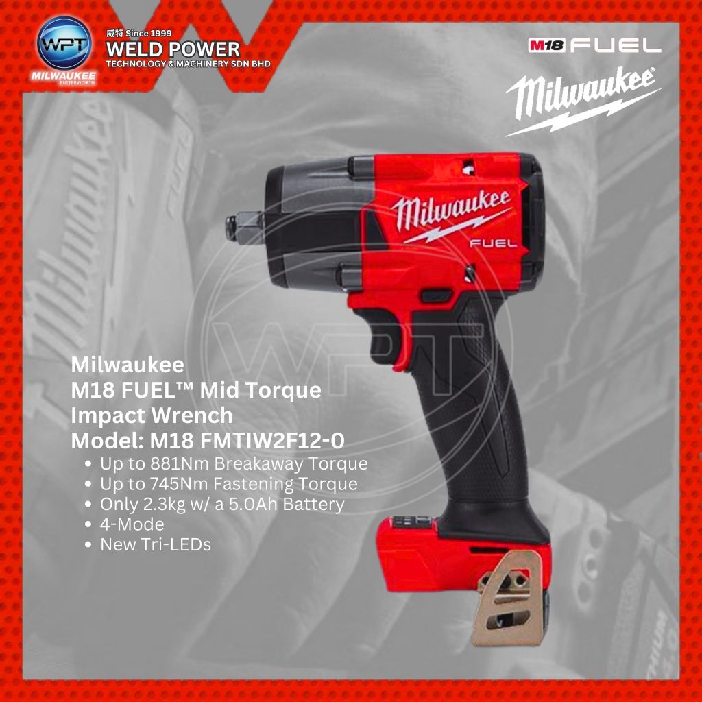 Milwaukee M18 FUEL™ Mid Torque Impact Wrench (Model: M18 FMTIW2F12-0 ...