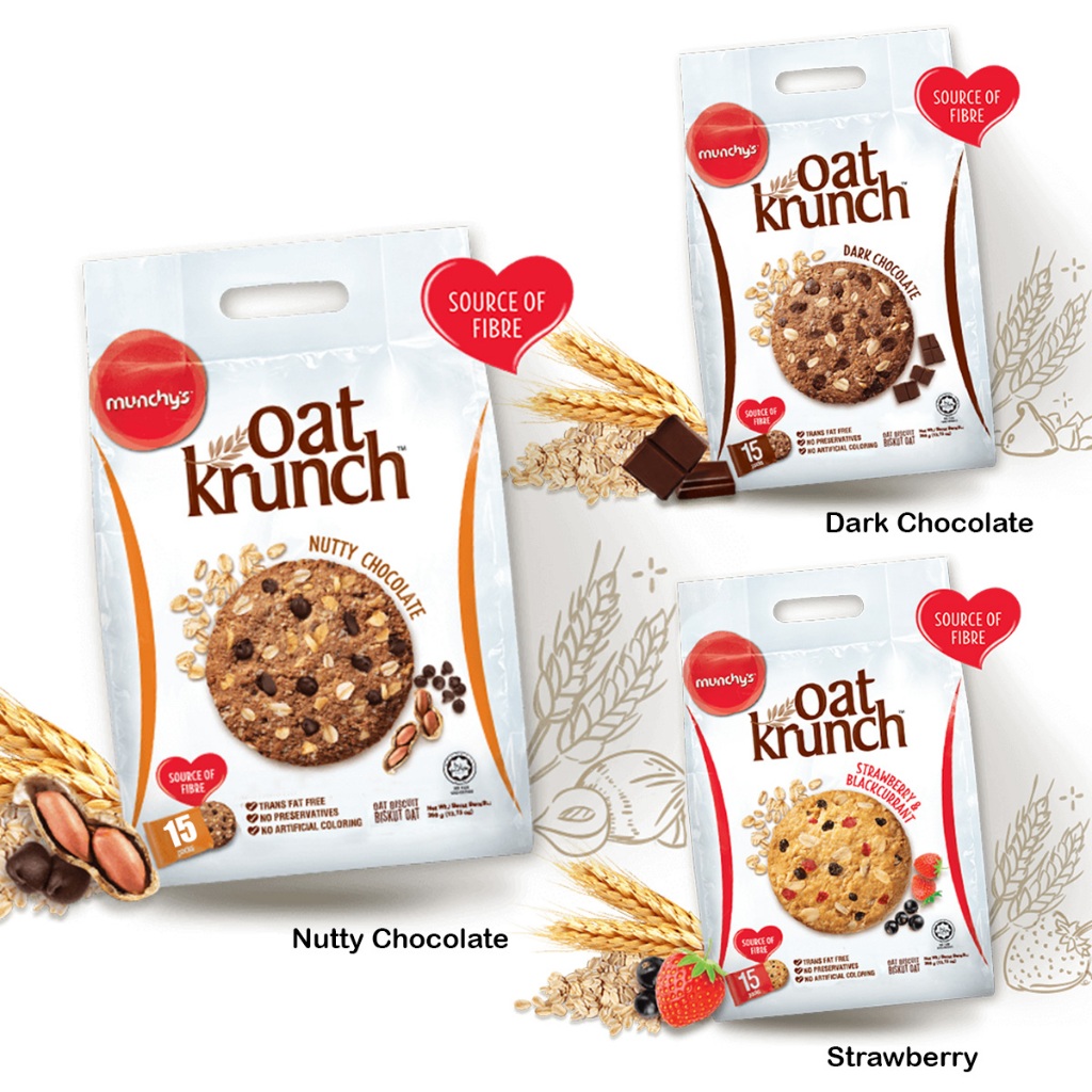 SKM Munchys Oat Krunch Dark Chocolate/ Strawberry & Blackcurrant/ Nutty ...