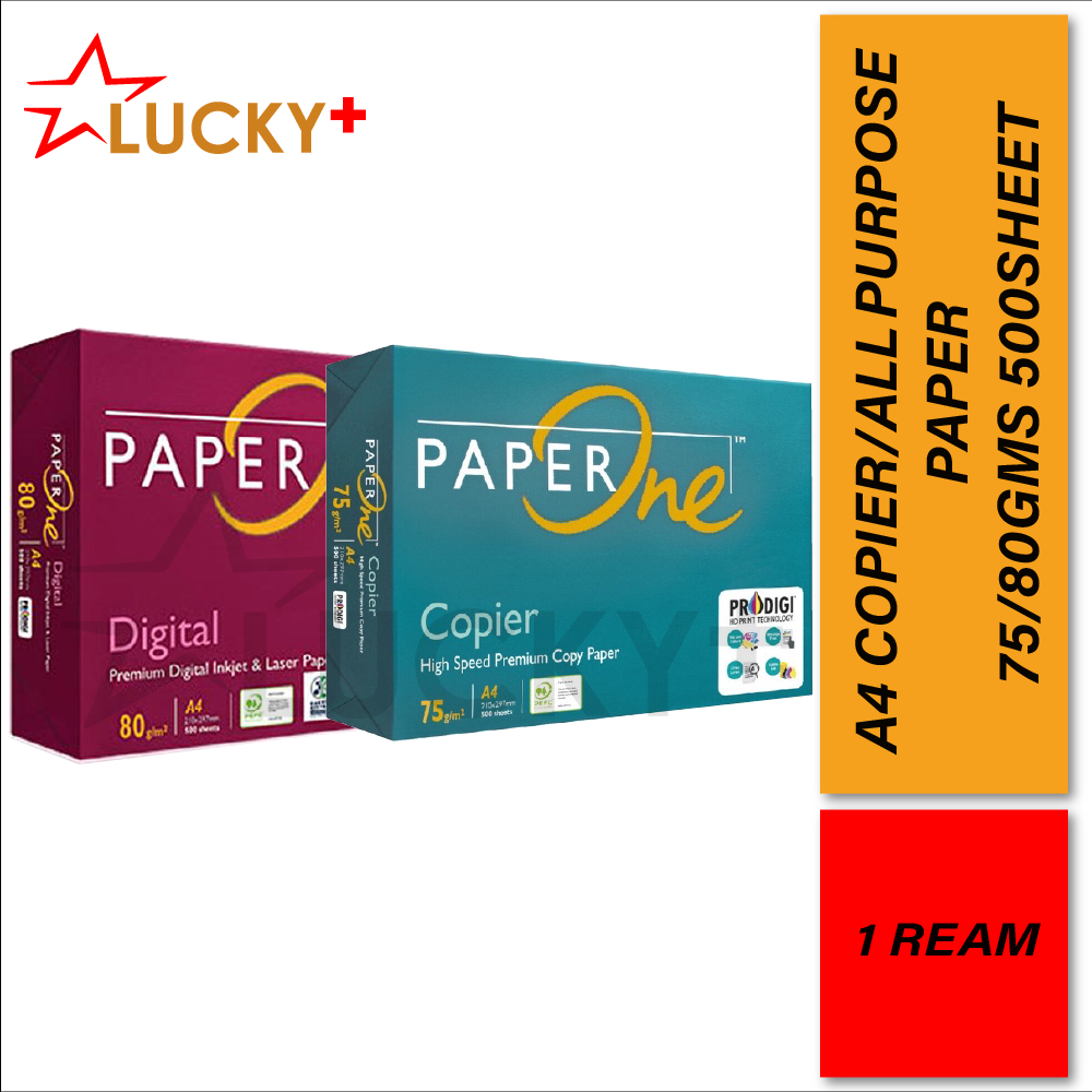PaperOne A4 Copier Paper 75/80gsm 500s ( 1 Ream ) A4 Paper / Kertas A4 / Copier Paper | Shopee ...