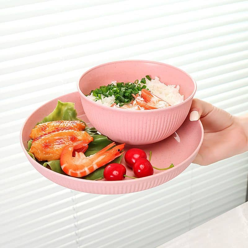 6 Pcs Wheat Straw Plate Set/Dinner Set/Pinggan Mangkuk Set/Pinggan ...