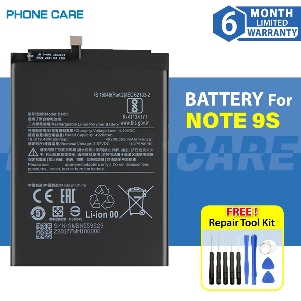 Battery Bateri BN55 For REDMI NOTE 9S (4920 mAh) | Shopee Malaysia