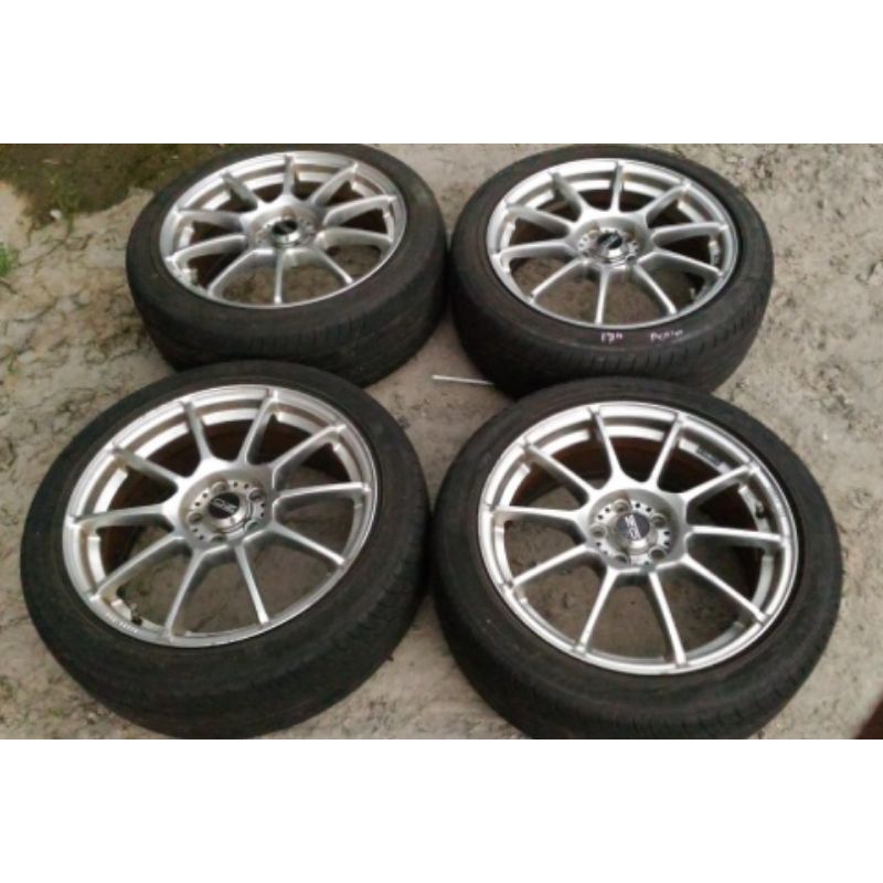 🇯🇵From Japan🇯🇵 Used Sport Rim Oz Milano X-Line 17 Inc 7jj et52 PCD100 5 ...
