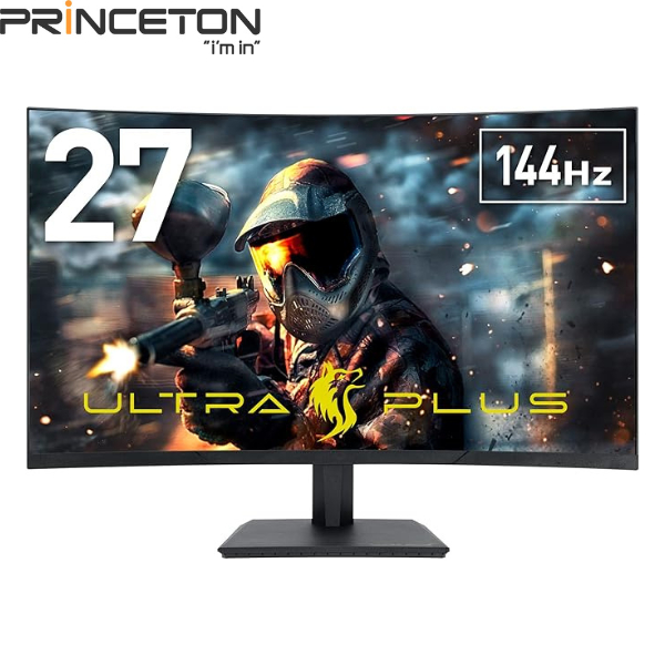 Princeton Ultra PLUS Gaming Monitor, Curved Display, 27-inch Wide (Full ...