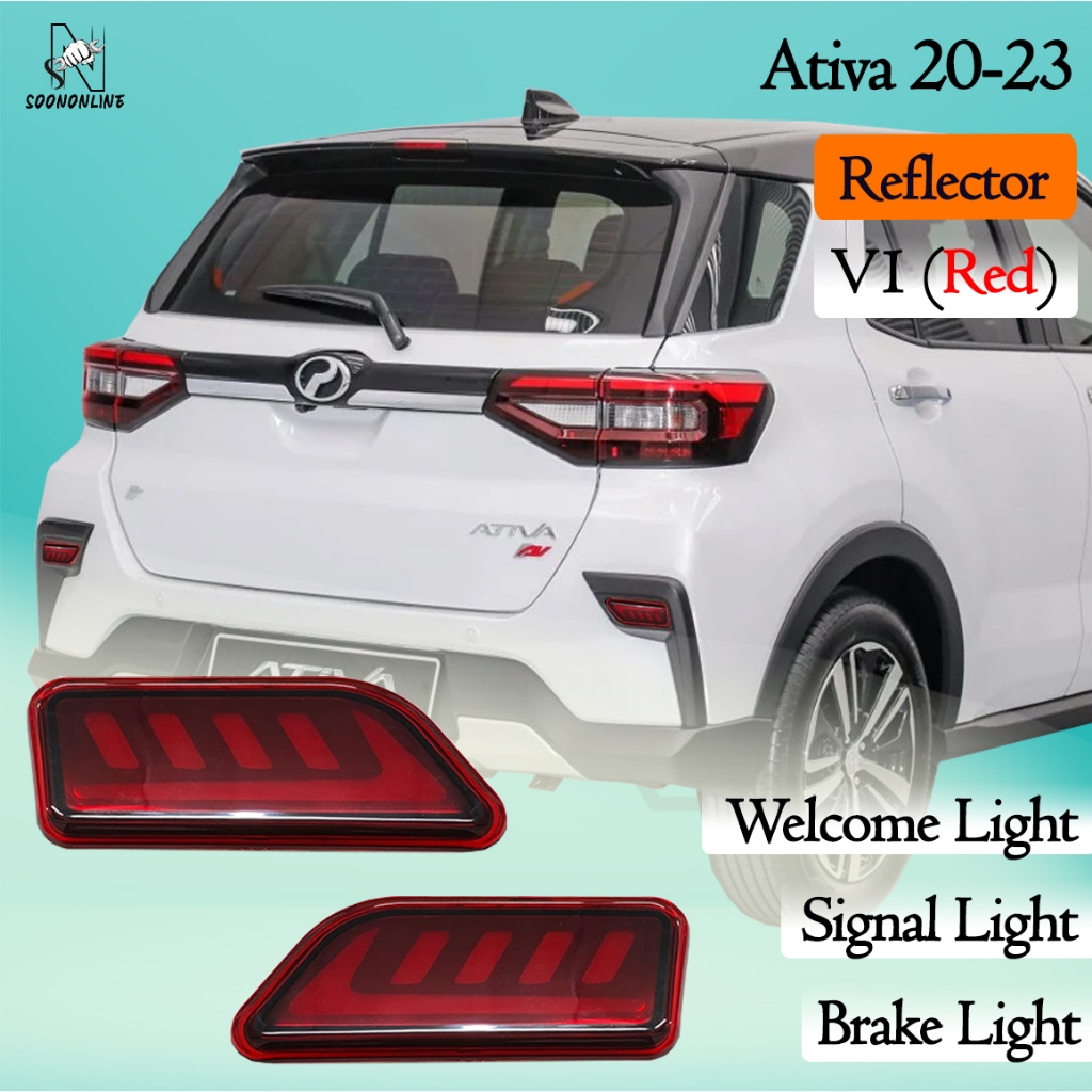 Perodua Ativa Dynamic Rear Bumper Reflector Cover With LED Reflector ...