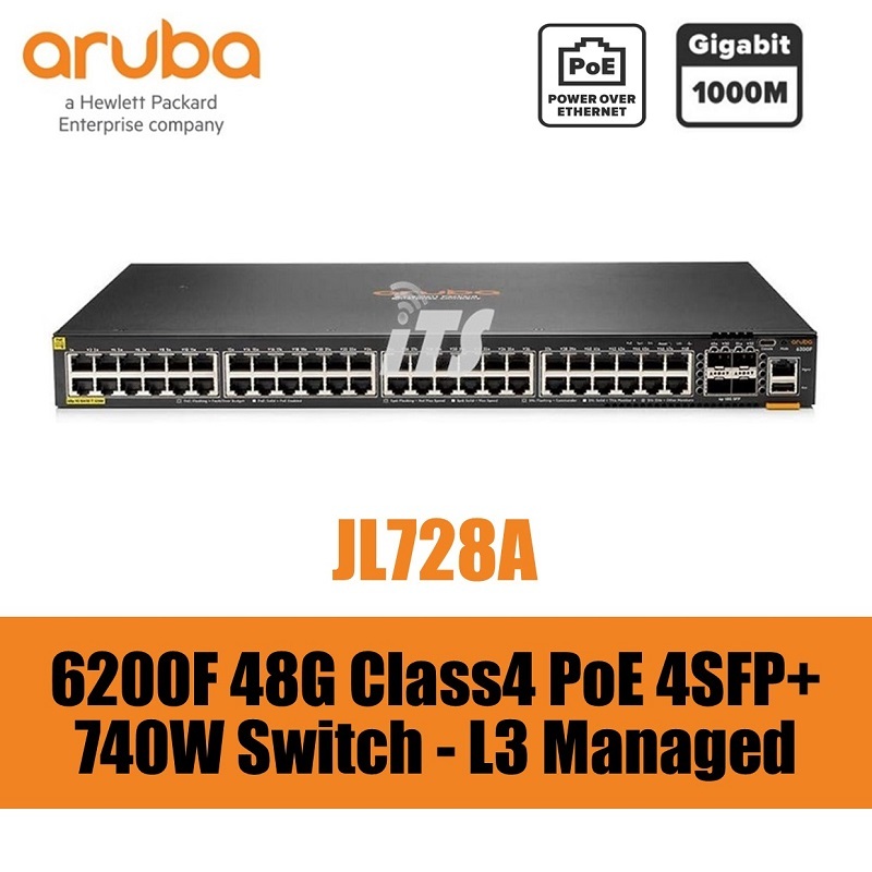 Aruba 6200F 48G Class4 PoE 4SFP+ 740W Switch - L3 Managed (JL728A ...