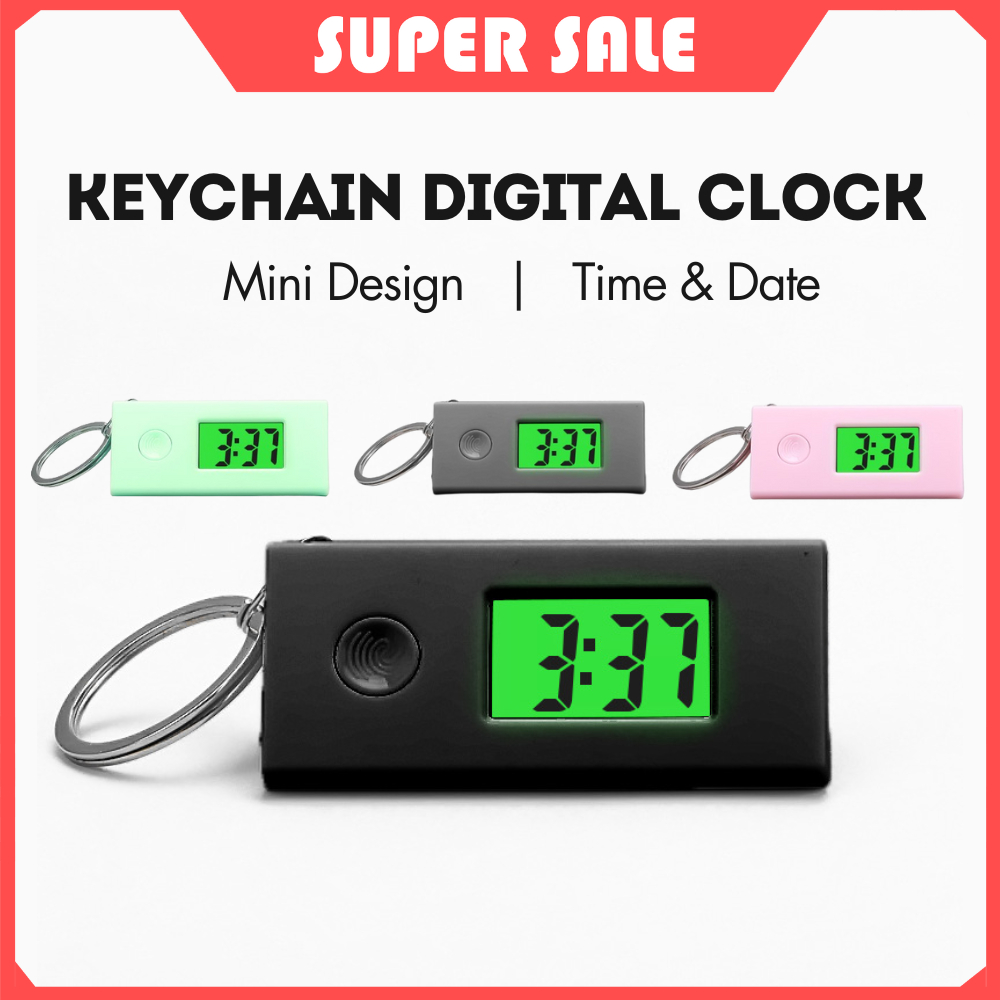 Digital Mini Clock with LED Light LCD Display Time & Date Display with ...