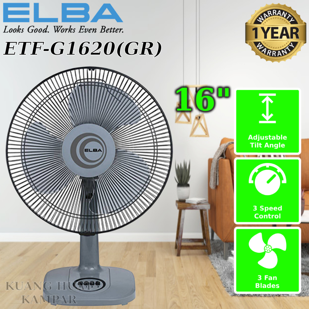 ELBA 16" TABLE FAN ETF-G1620(GR) / ETF-G1620 // MIDEA 12 INCH TABLE FAN MF-12FT16JC / MF12FT16JC ...
