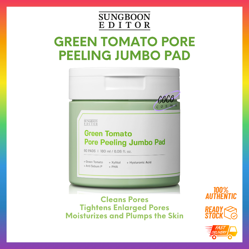 SUNGBOON EDITOR Green Tomato Pore Peeling Jumbo Pad 60pads/180ml ...