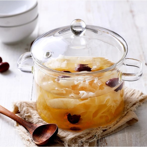 [1350/ 1900ml] Borosilicate Glass Stew Soup Pot Bowl for Stove Cooker ...