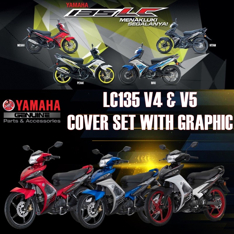 YAMAHA LC135 V4 V5 ORIGINAL BODY KIT WITH GRAPHIC / COVER SET WITH ...