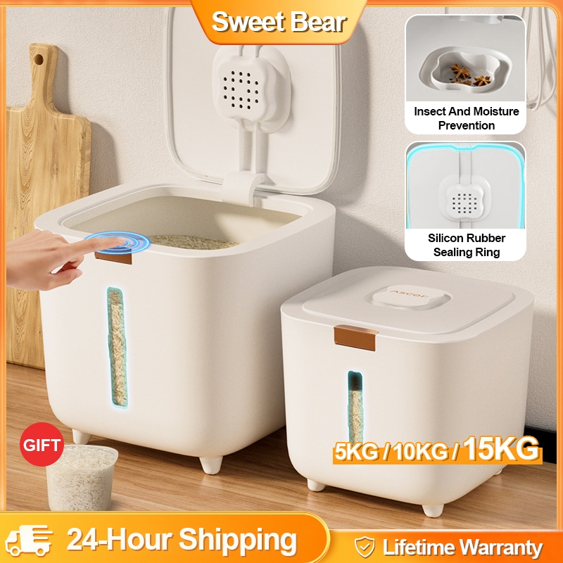 Rice Storage Box Grain Container Household Cereal Rice Bucket Insect ...