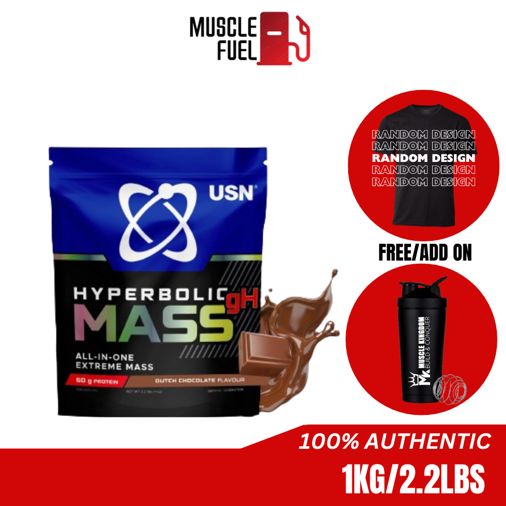 USN Hyperbolic Mass (1Kg) gH Extreme Weight Gainer Protein Powder Halal ...
