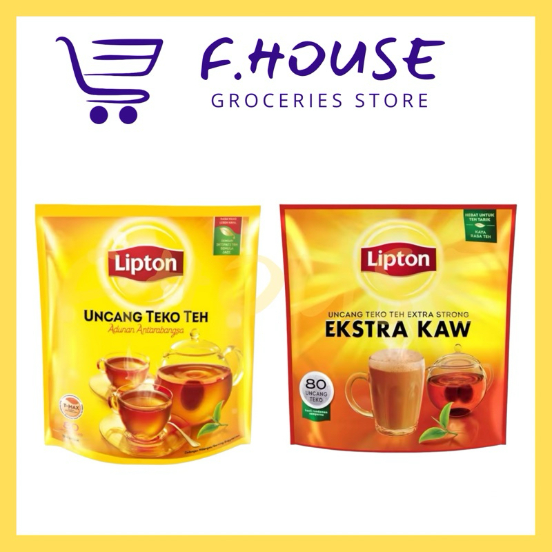 Lipton Tea Bag / Yellow Label Tea (Biasa / Ekstra Kaw) 80 Pot Bags ...