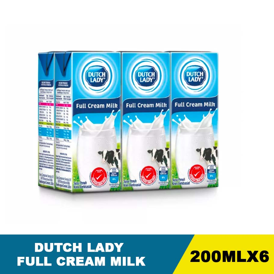 Dutch Lady Full Cream UHT Milk 6 x 200ml | Shopee Malaysia