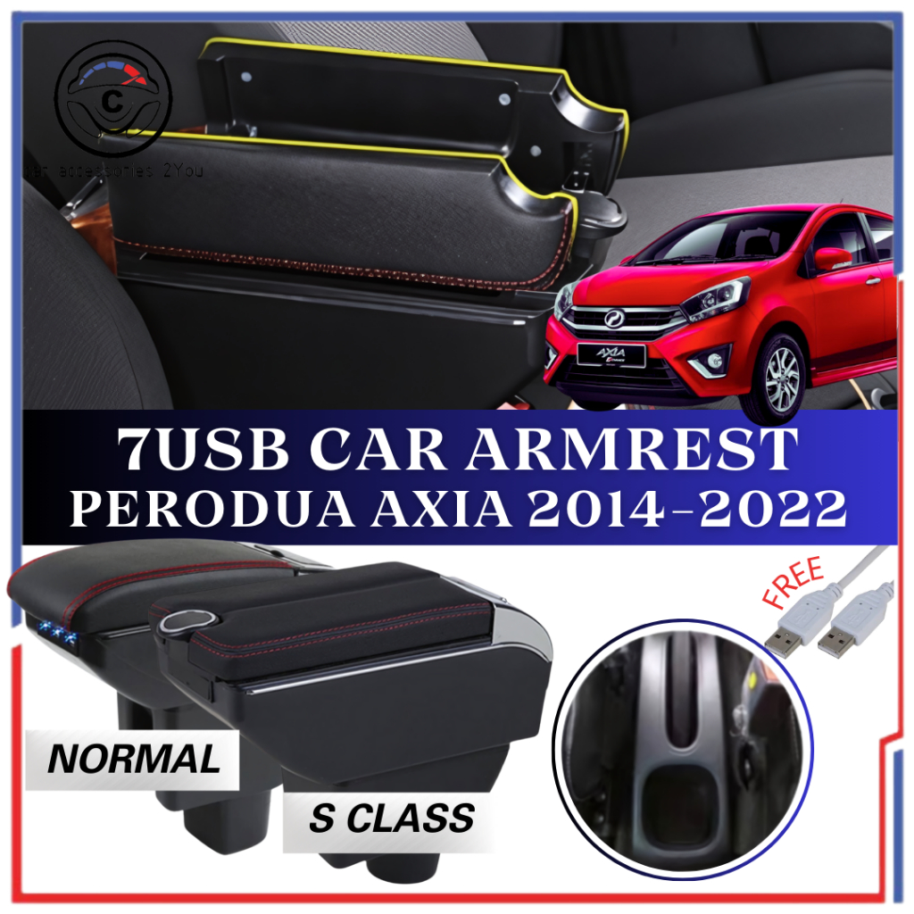Perodua Axia 2014 - 2022 Armrest Adjustable 7 USB Port Charging With ...