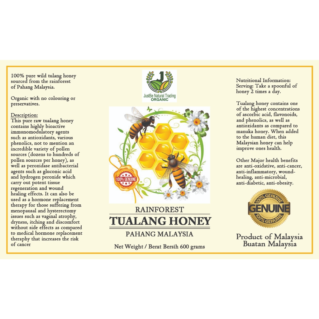 JusBe Natural Madu Tualang Asli 100% Pure Tualang Honey (combat ...