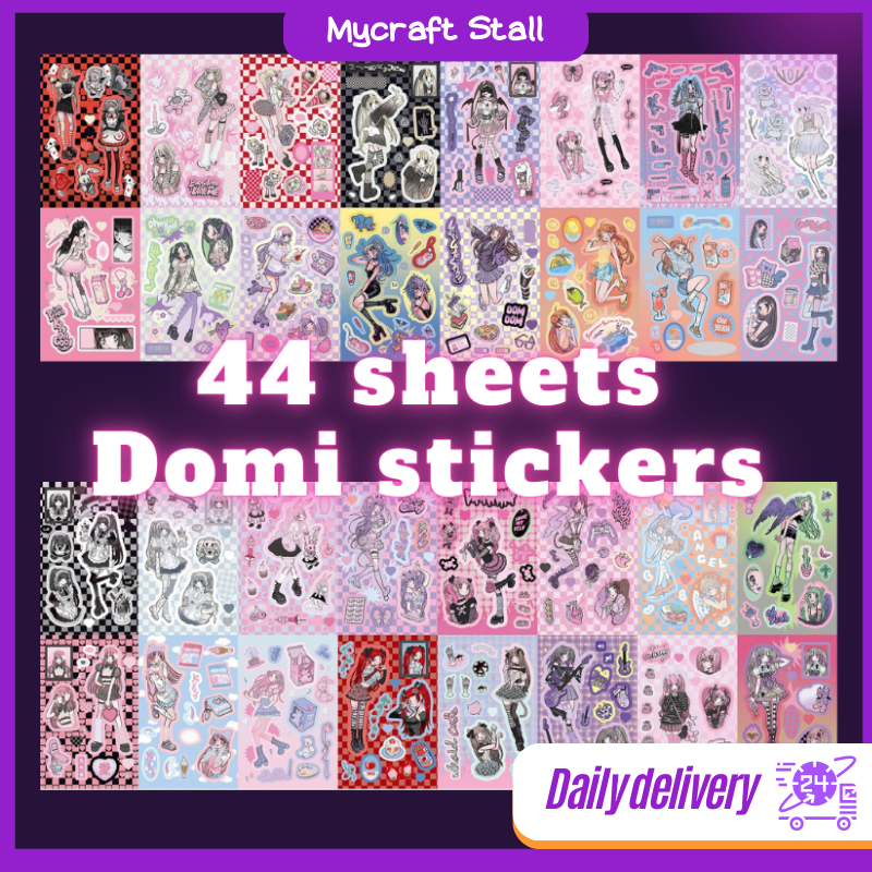 44 Sheets Domi Sticker Book Pages Full Set Korean Character Sticker ...