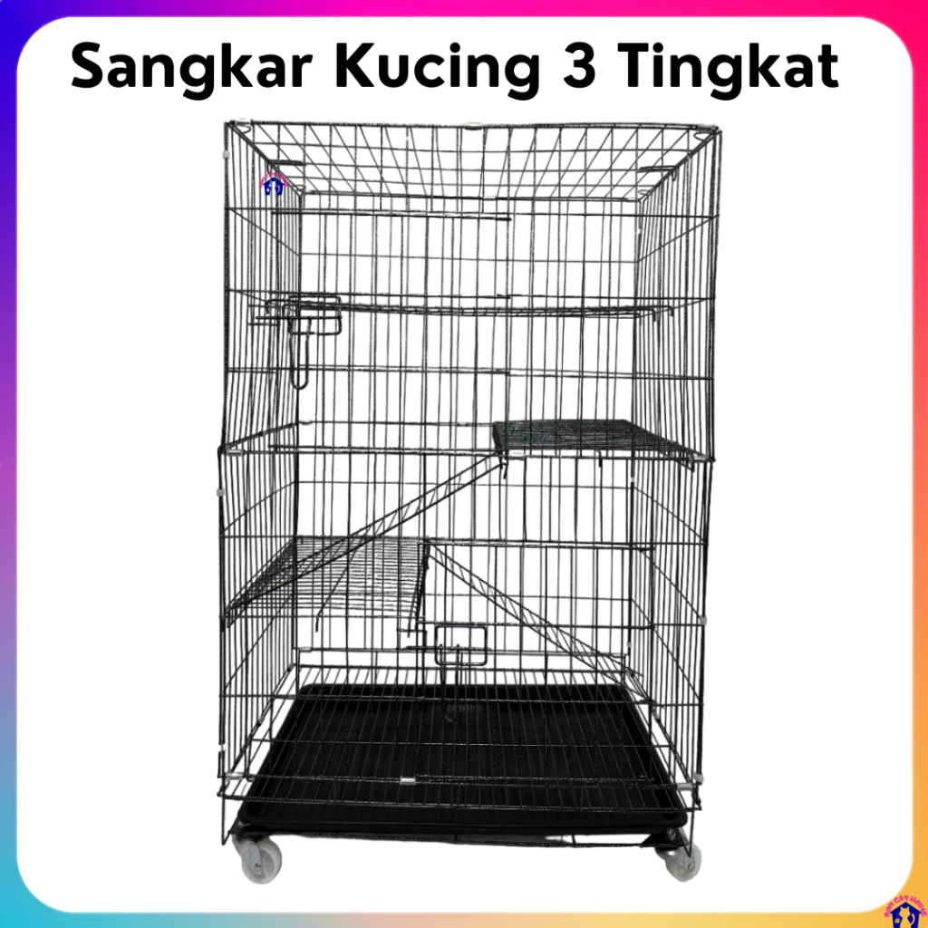 Sangkar Kucing 3 Tingkat BIG PLATFORM Cat Cage 3 Level | Shopee Malaysia