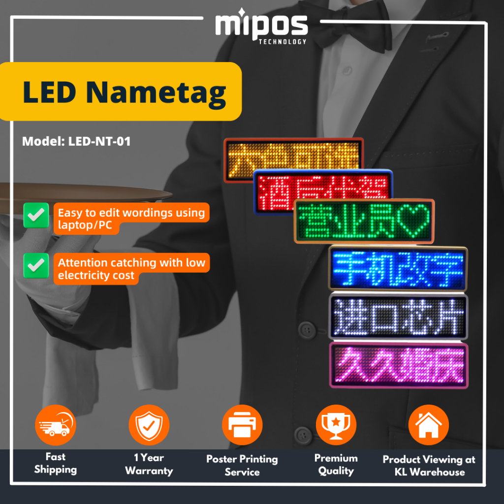 Mini LED Digital Programmable Display Name Tag | LED Signage Signboard ...