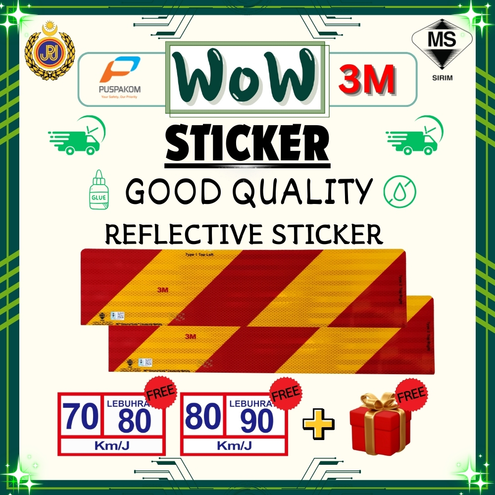 WOW Sticker 3M Diamond Grade Sticker with Sirim Puspakom Sticker Red ...
