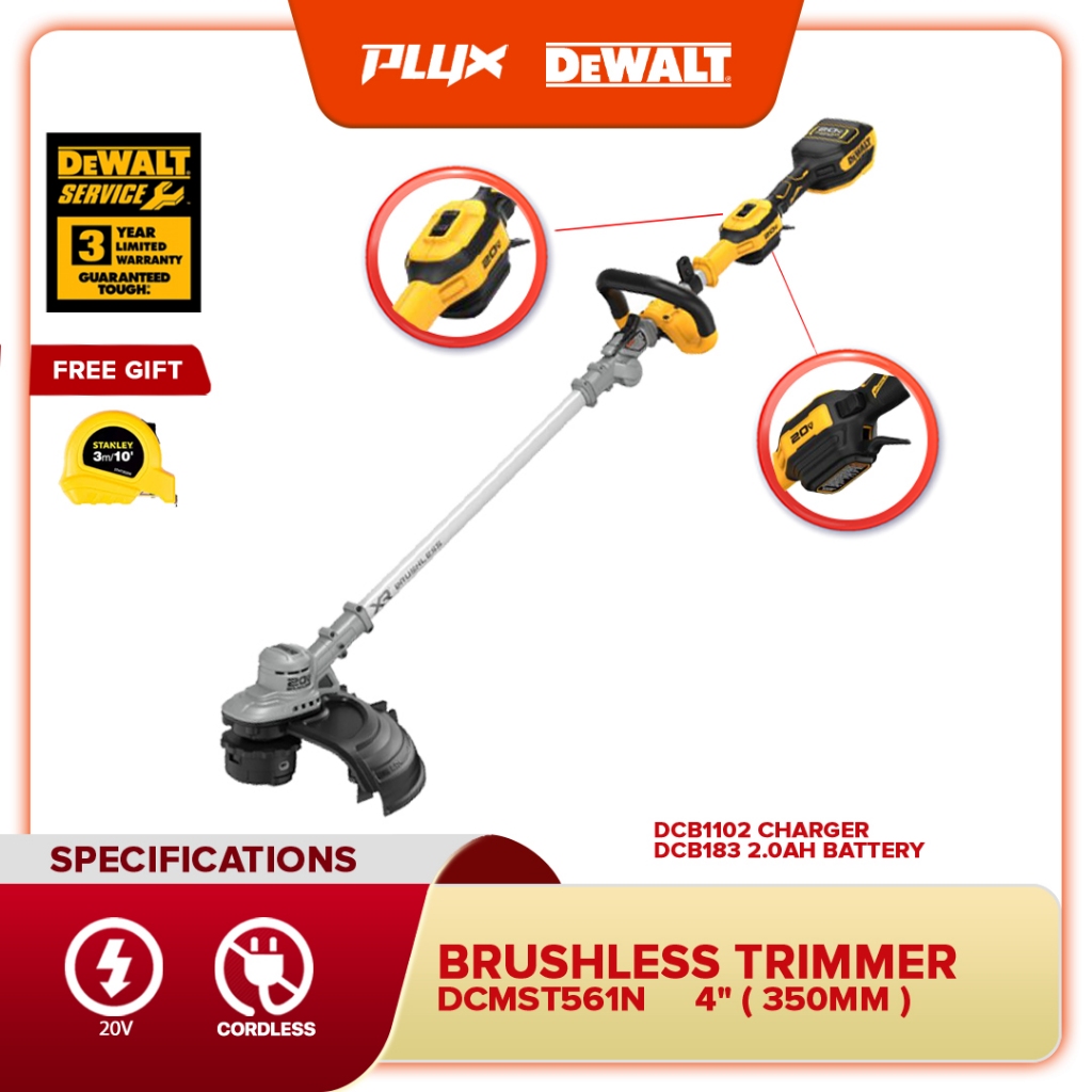 Dewalt DCMST561N-B1 350mm ( 14" ) ( 18/20V Brushless Cordless Trimmer ...