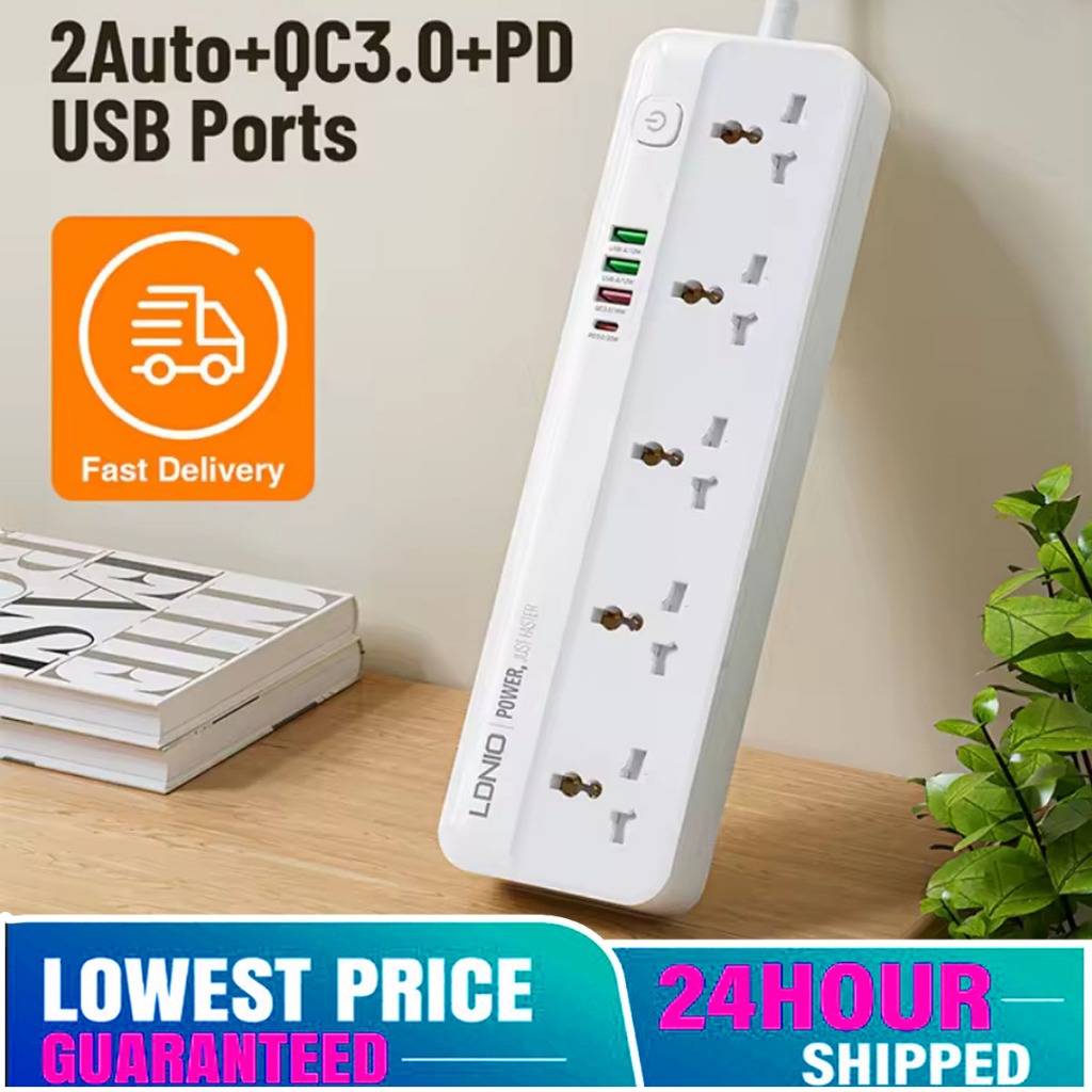 Ldnio Extension Plug Power 5 Socket With USB Fireproof Universal Travel ...