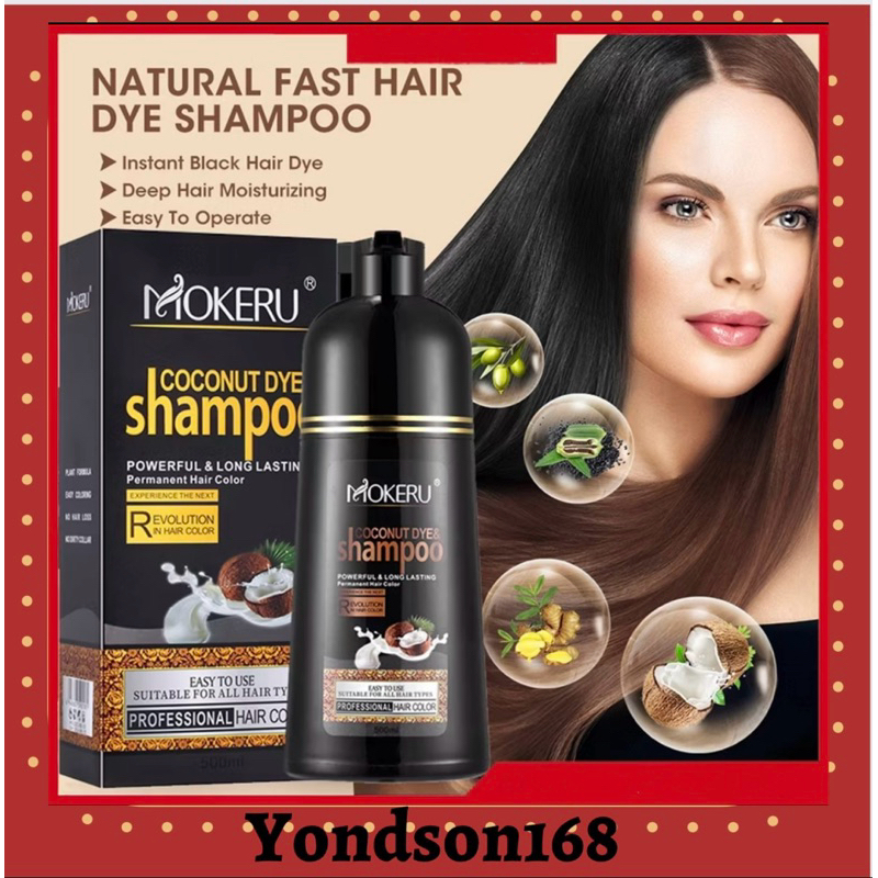 Mokeru 500ml Natural Organic Coconut Oil Essence Black Hair Dye ...