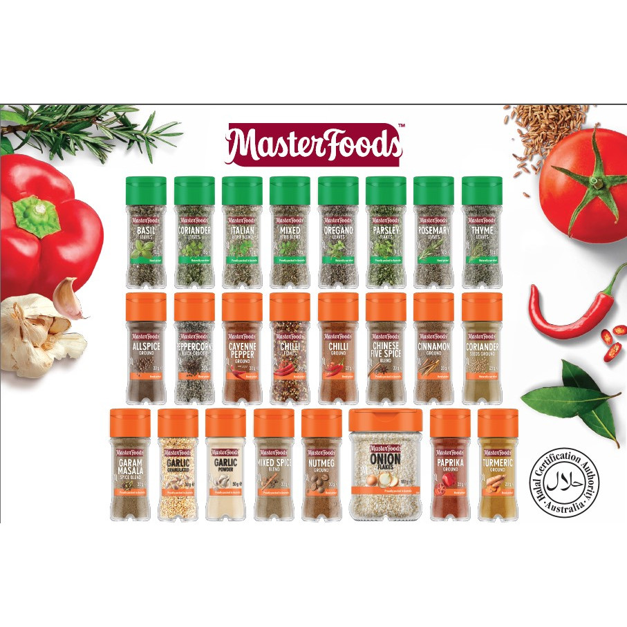 MASTERFOODS SEASONING SPICE GROUND CHILLI POWDER PEPPER GROUND PAPRIKA ...