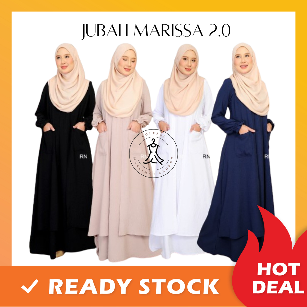 JUBAH MARISSA 2.0 Jubah Muslimah Labuh Nursing Friendly Size S-3XL ...