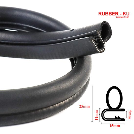 OU Edge Trim Rubber Seal,Size:25mmx15mm,Rubber Bulb Trim Seals,Door ...