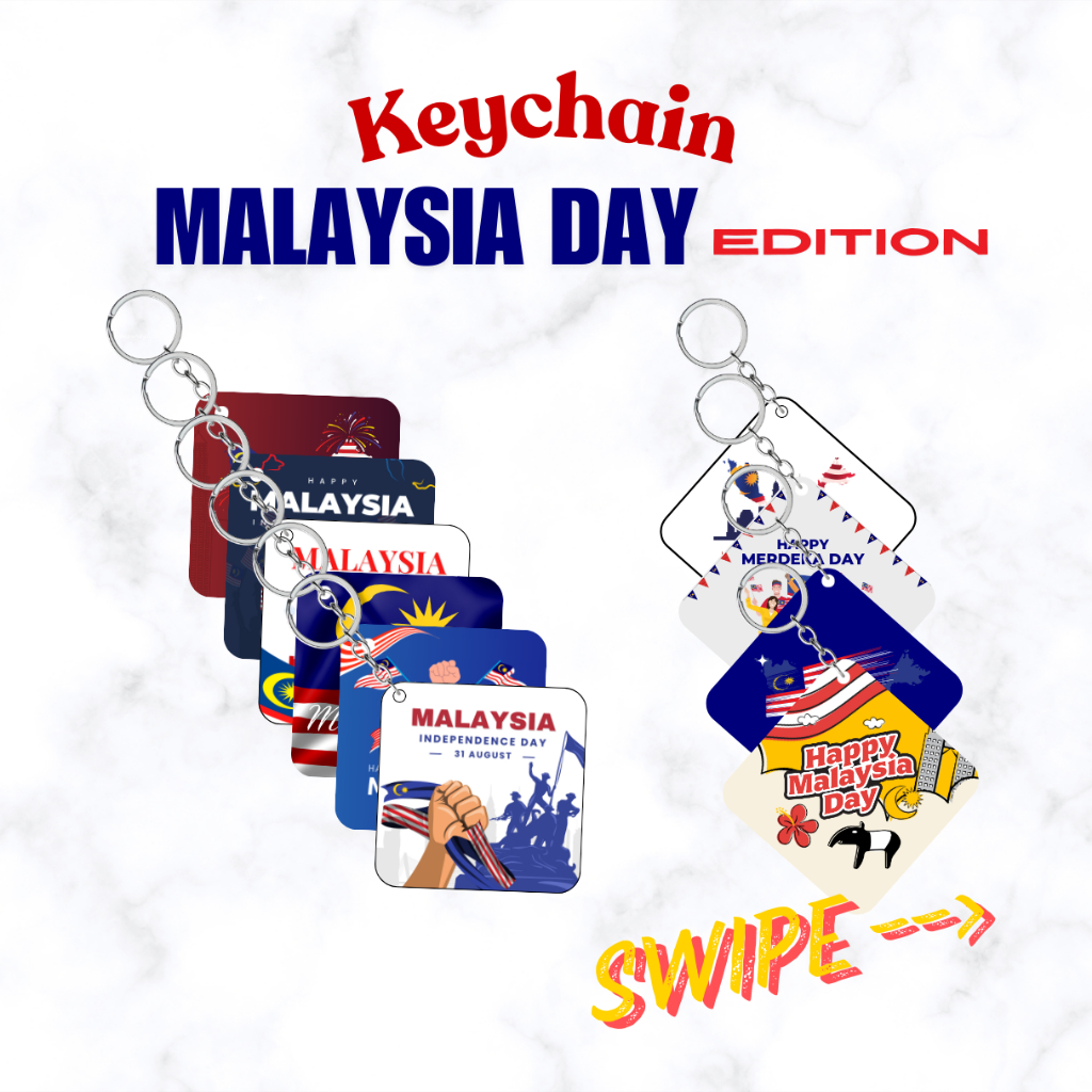 Keychain Special Edition Independent Malaysia Day Acrylic Print UV DTF ...