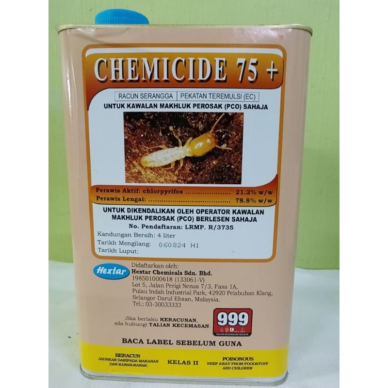 Chemicde 75+ 4L Termite Poison White Ant Killer Racun Serangga Anai ...