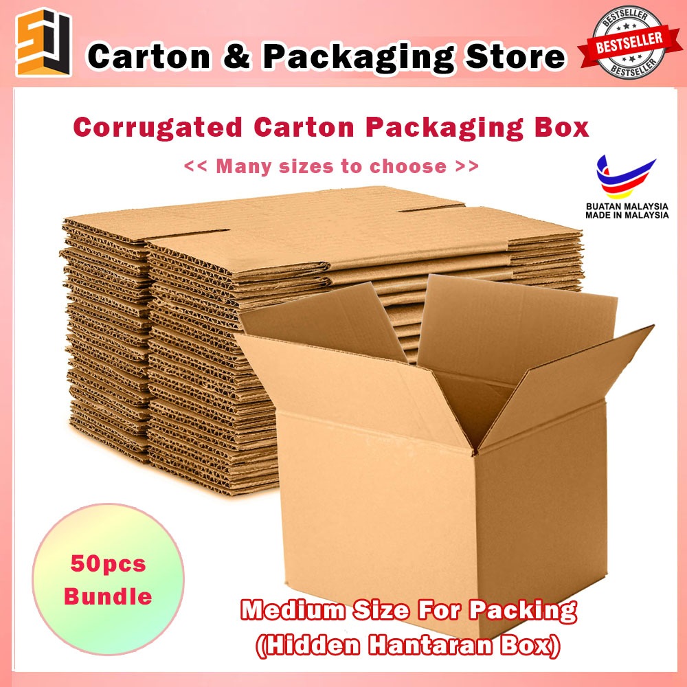 (50pcs) Kotak Packaging Box Carton Box Packing Box Paper Boxes Hidden ...