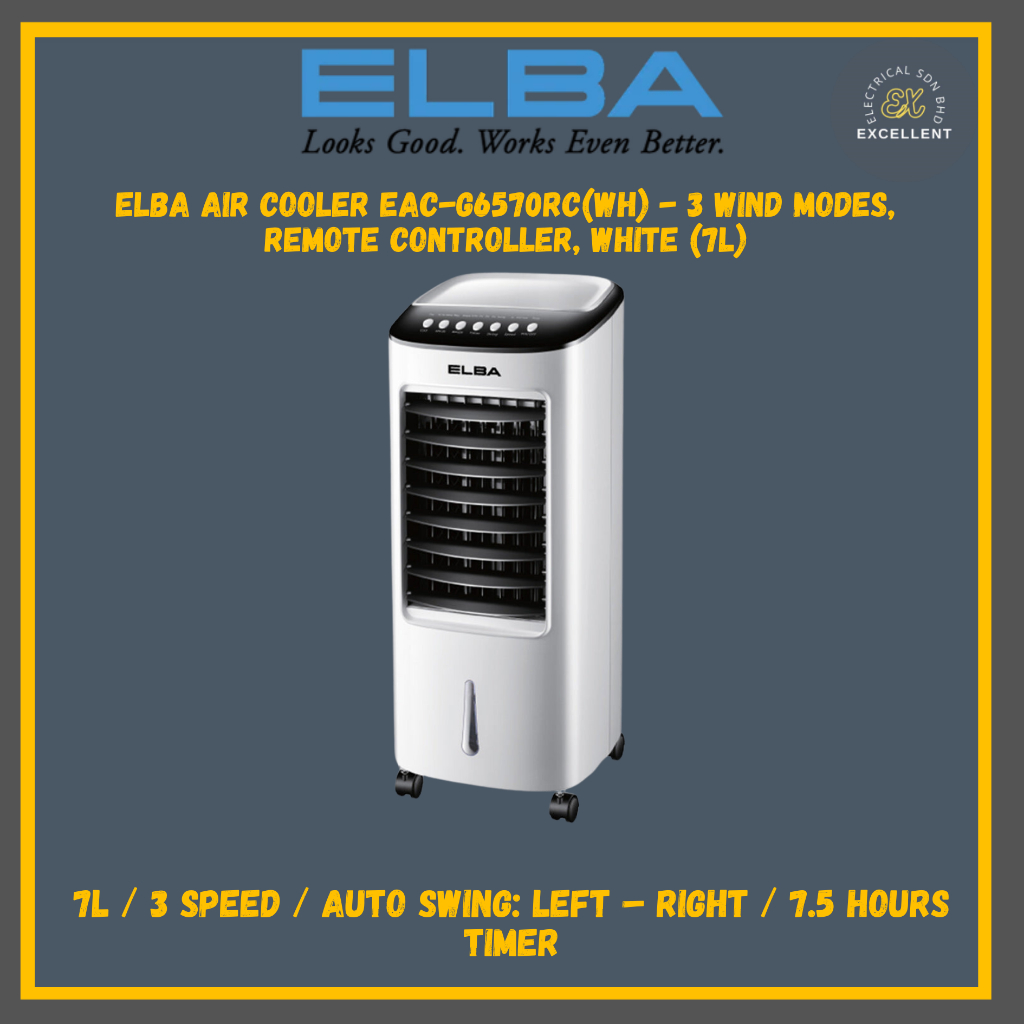 ELBA Air Cooler EAC-G6570RC(WH) - 3 Wind Modes, Remote Controller ...