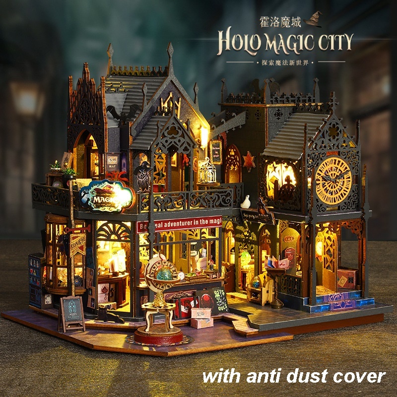 Dollhouse Miniature DIY Model Holo Magic City ES012 霍洛魔城 (Anti Dust ...