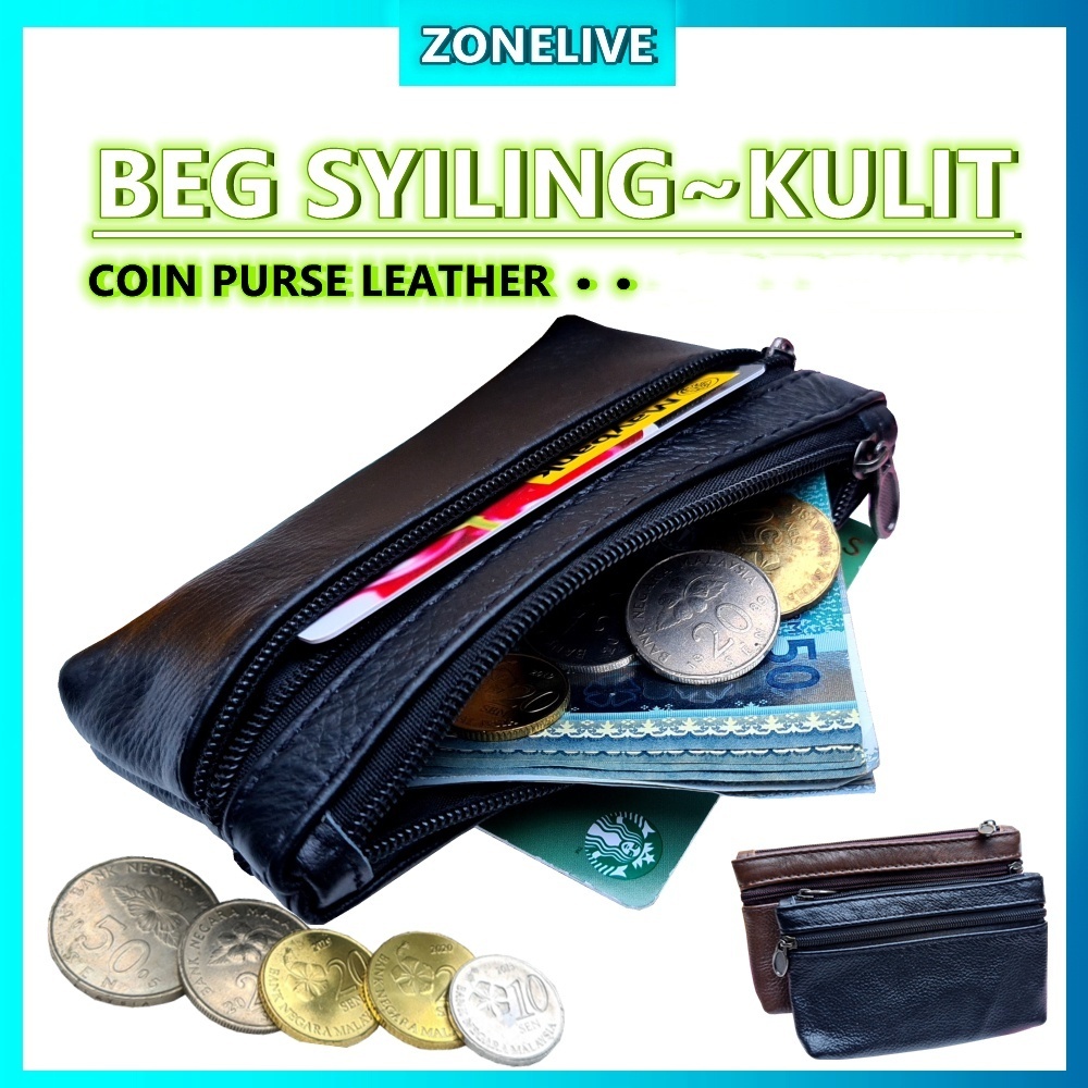BEG SYILING KECIL KULIT COIN PURSE LEATHER MEN WOMEN BEG DUIT KULIT ...