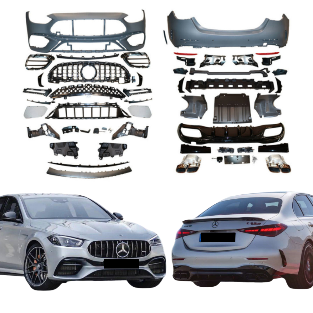 W206 C200 C300 C63 AMG Convert C63 AMG Bumper Full Body Kit Set M620 ...