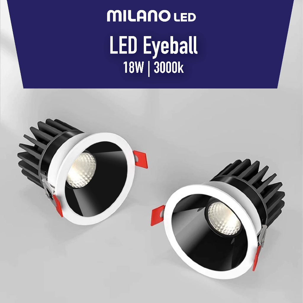 18W LED Recessed Eyeball 3000K WARM WHITE LED Spotlight LED BULB ...