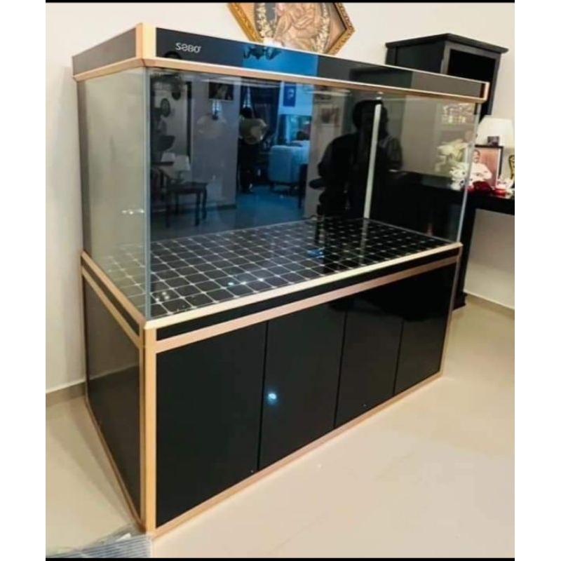 Sobo S2-1880DL Crystal Clear Aquarium L6'xW2.5'xH3'-Black Gold | Shopee ...