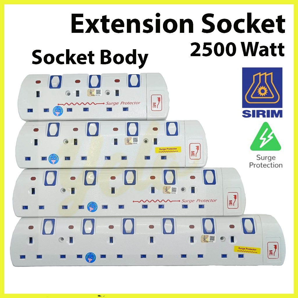 Socket Body Only 3 4 5 Way Trailing Extension Socket Extension Plug Extension Socket Eletrik