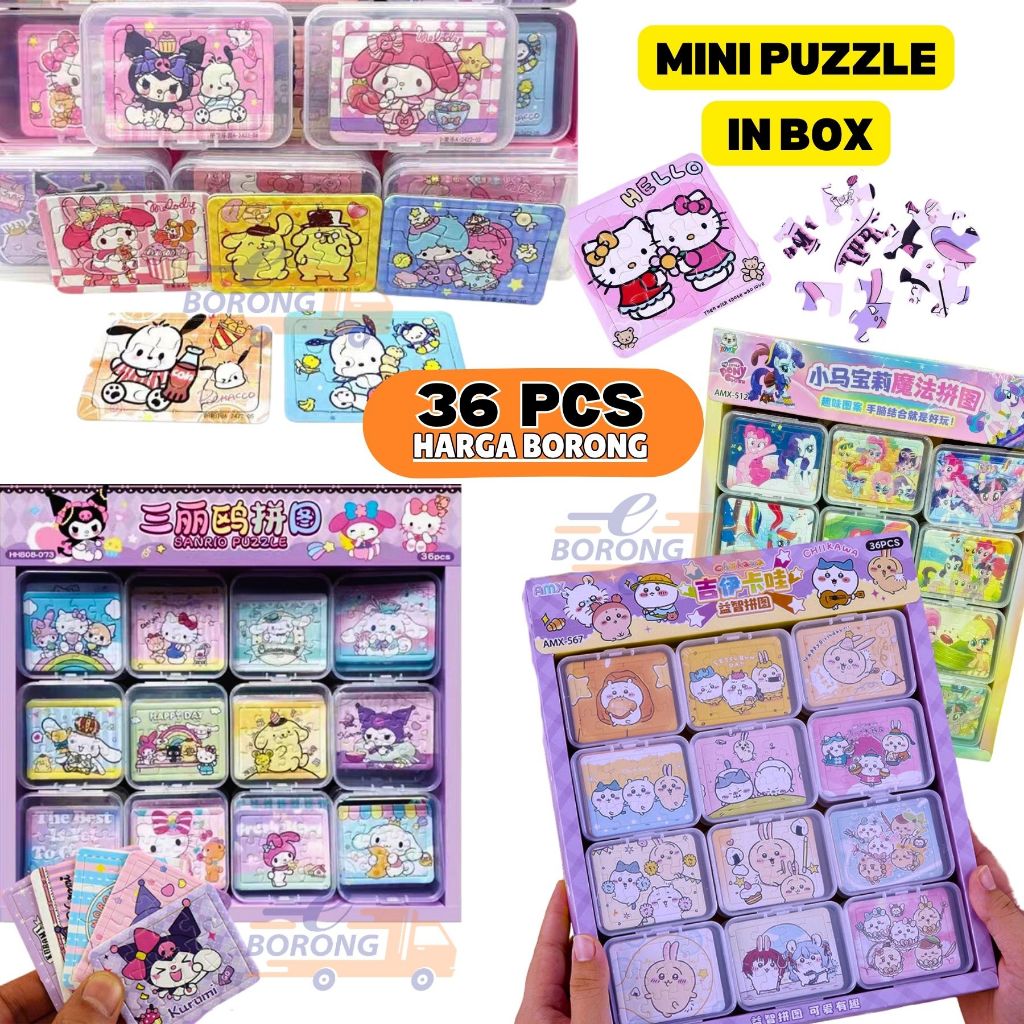 BORONG【36 Small Box】Labubu Mini Puzzle Kids Birthday Doorgift Goodies ...
