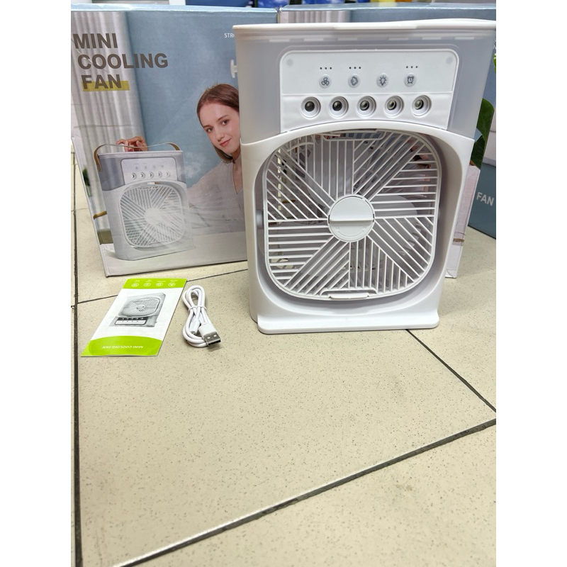 Air Cooler Fan 3 in 1 Mini Portable Fan Humidifier with 7 Colors LED ...