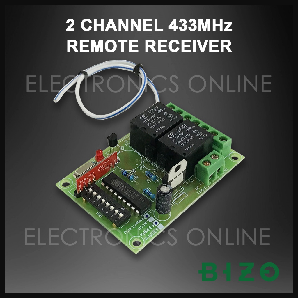 2 Channel Remote Receiver 433MHz Latch Momentary Security Alarm Panic ...
