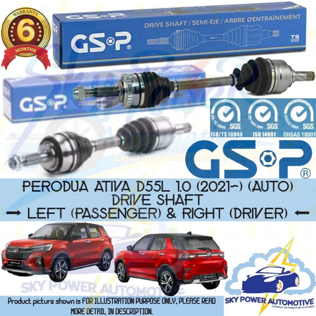 PERODUA ATIVA D55L 1.0 (2021~) AUTO GSP DRIVE SHAFT ( LEFT & RIGHT ...