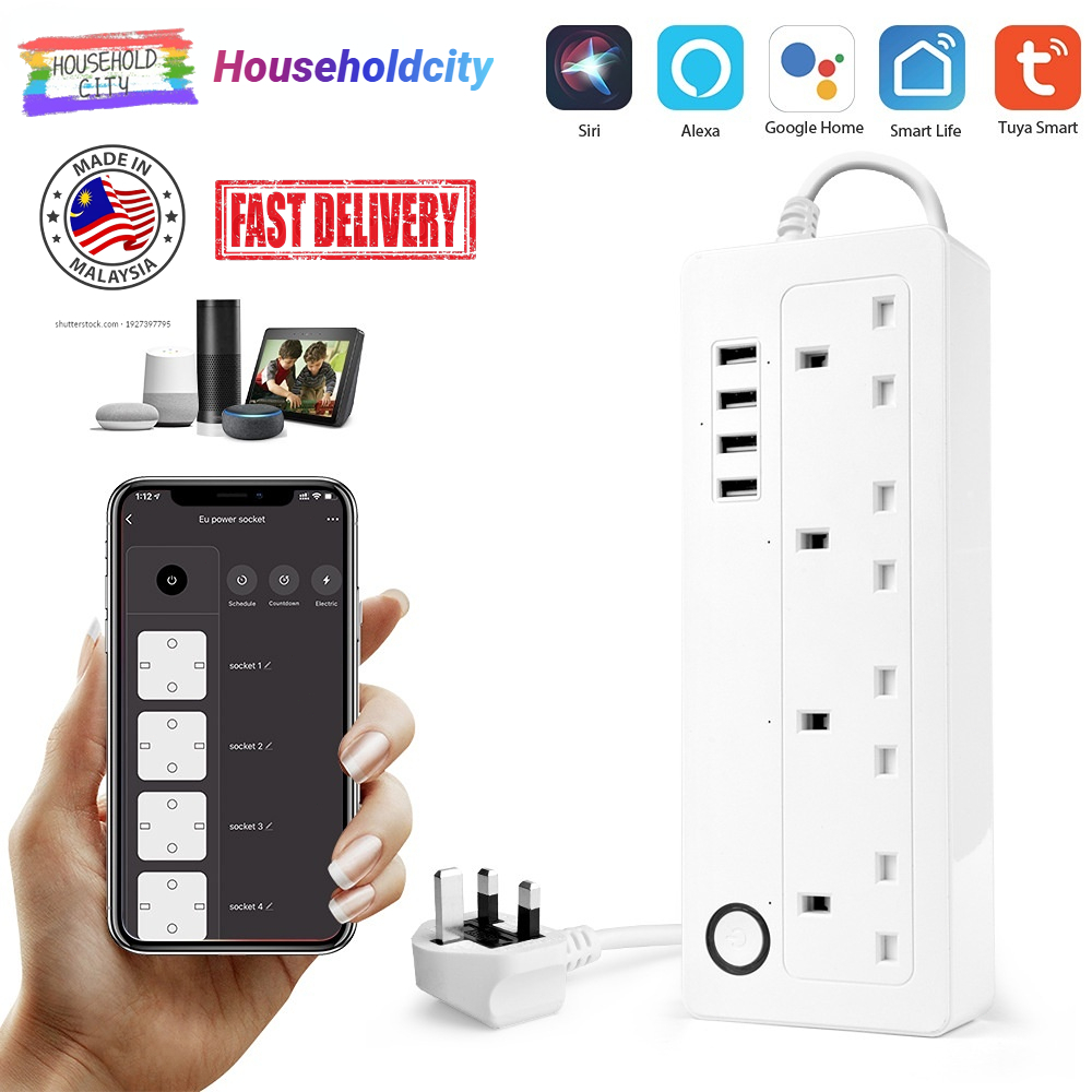 Tuya 20A/16A Smart Extension Socket Plug WiFi Socket Timer plug Smart life Power Metering App ...