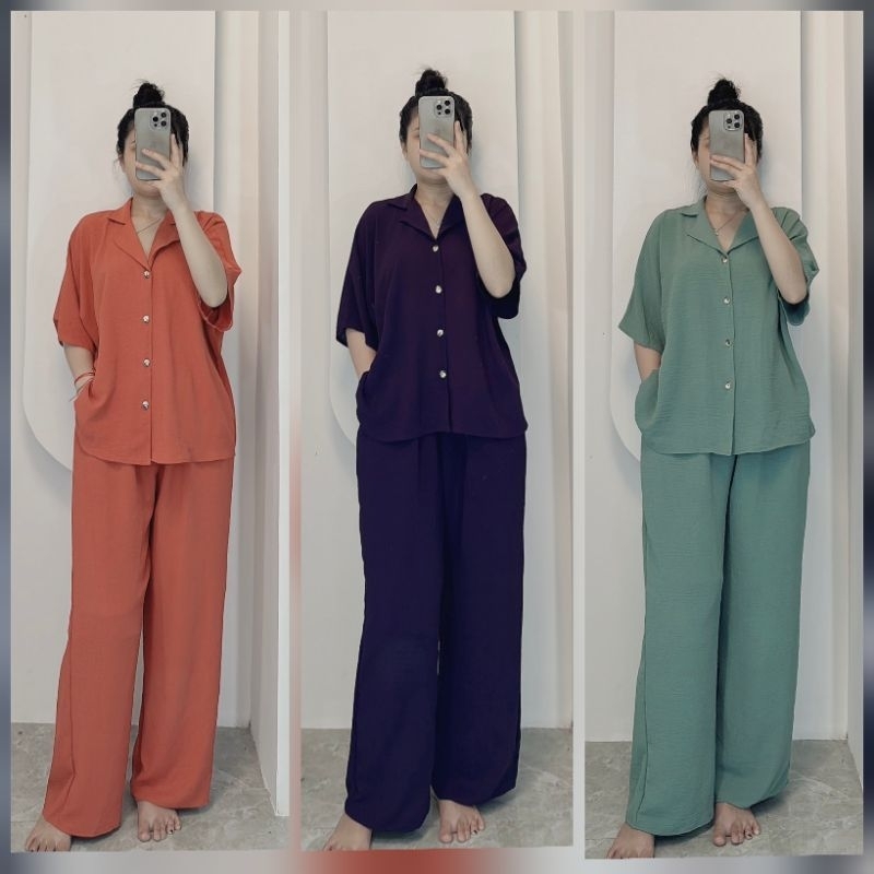 SET BAJU SELAUR PANJANG BAJU JENIS COLLAR KAIN PREMIUM FIT TO DIZE 45 ...