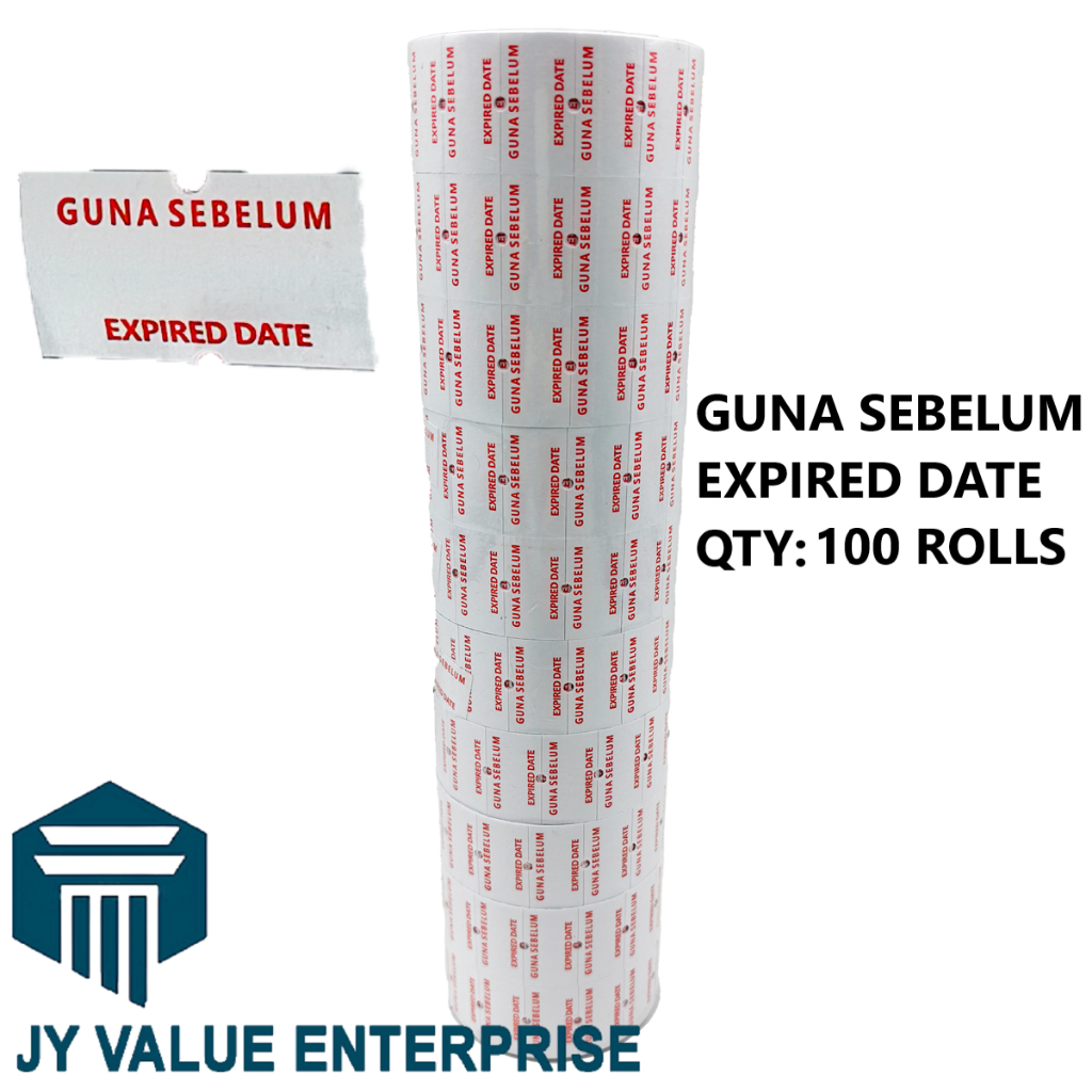 Price label sticker rolls EXPIRY DATE GUNA SEBELUM (10 Roll / Pack ...