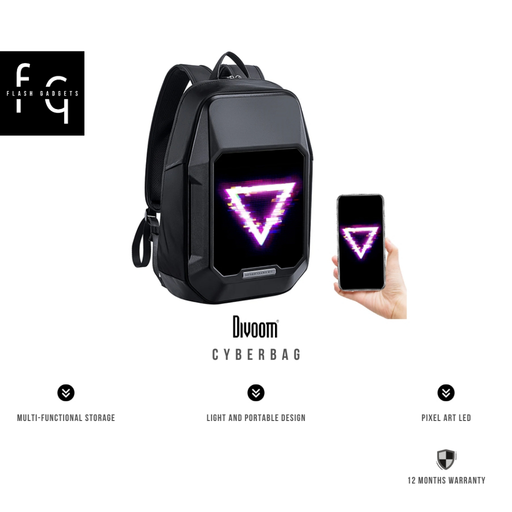 Divoom Cyberbag LED Pixel Backpack - 1 Year Divoom Malaysia Warranty ...