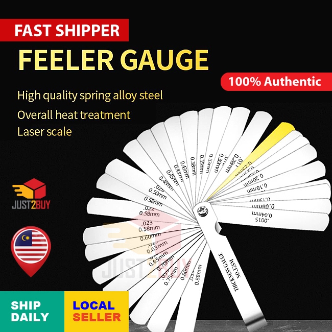 【M'SIA STOCKS】32pcs Blades Feeler Gauge Range Finder Thickness Gauge ...