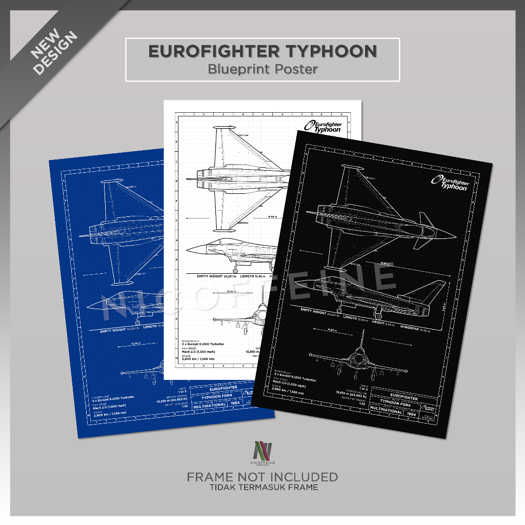 [Poster Only] Eurofighter Typhoon FGR4 Military Fighter Jet Minimal ...